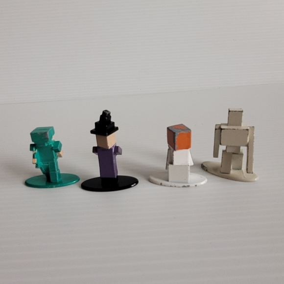 Toys | Lot 4 Minecraft Metal Mini Figures Pieces Figurines Shelf Sitter ...